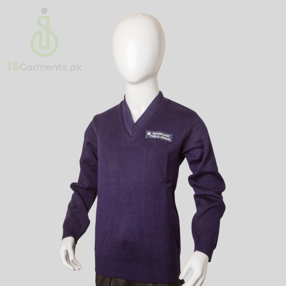 SHAHWILAYAT PUBLIC SCHOOL SWEATER FOR BOYS – BLUE - JS Garments
